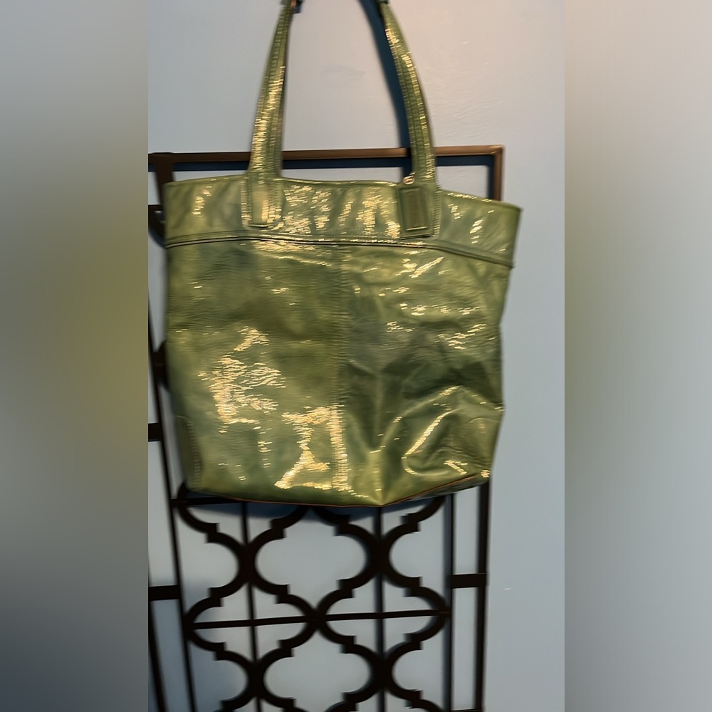 Coach Vintage Audrey Perforated Leather Tote Sea Foam… - Gem